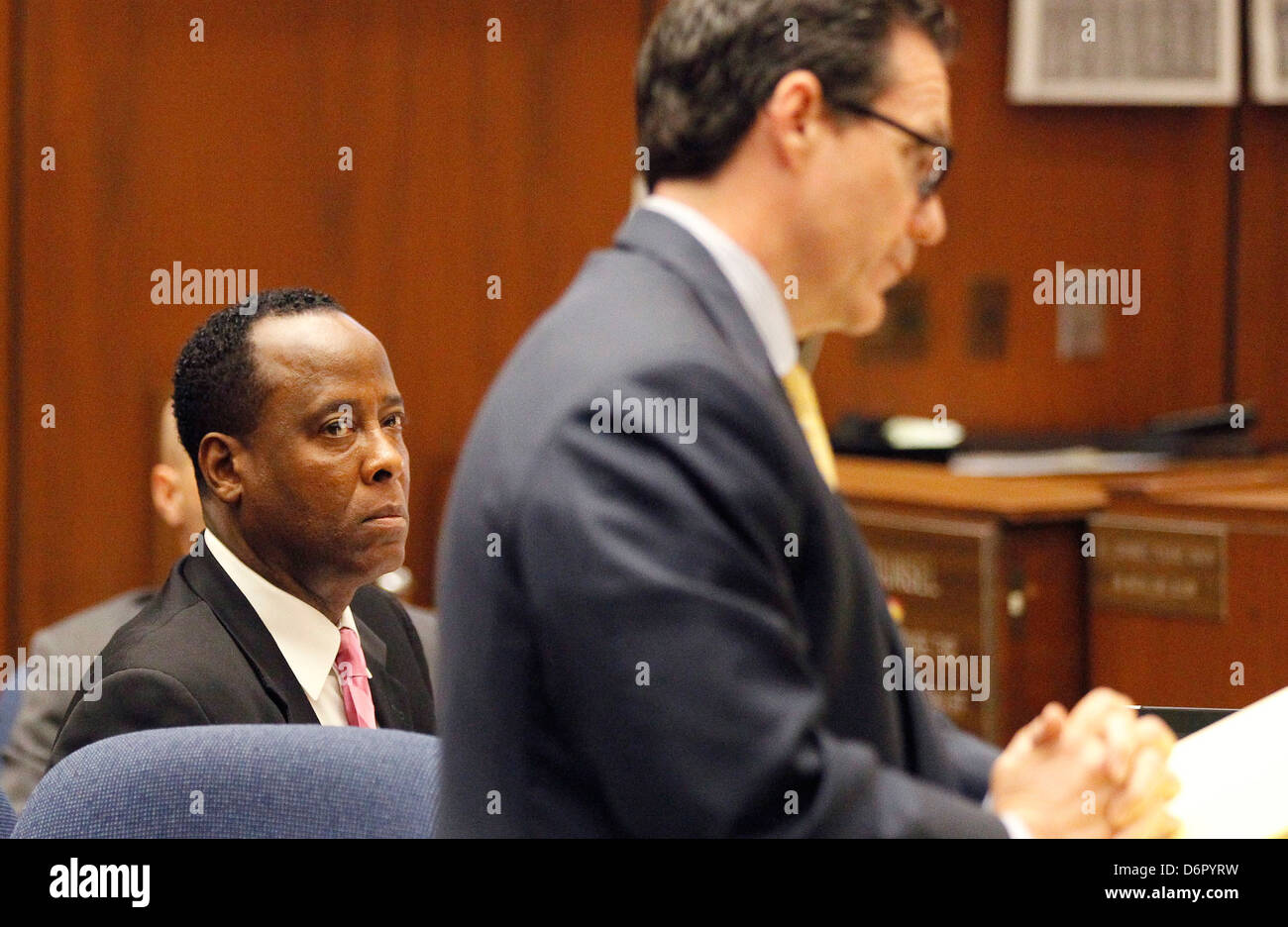 Dr.Conrad Murray sits at the defense table as his attorney Ed Chernoff ...