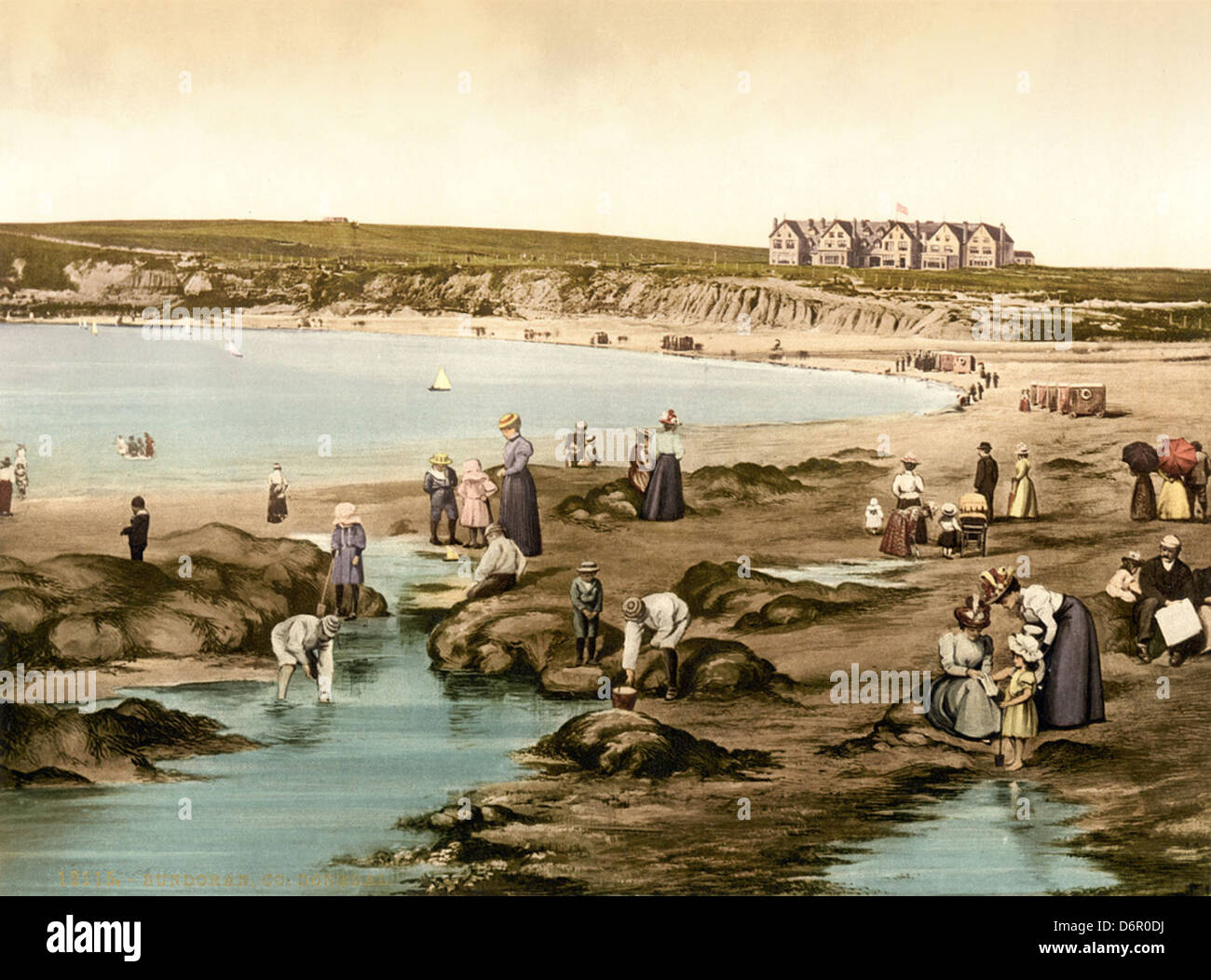 This image from around 1899 depicts the coastal town of Bundoran ...