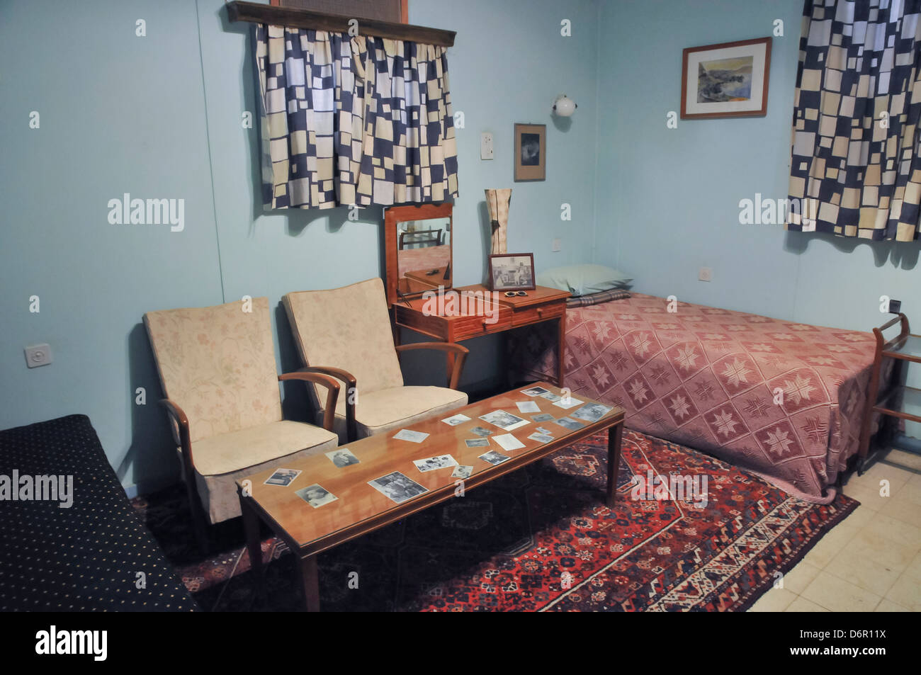 Israel, Negev desert, Kibbutz Sde Boker, Interior of Ben-Gurion Desert ...