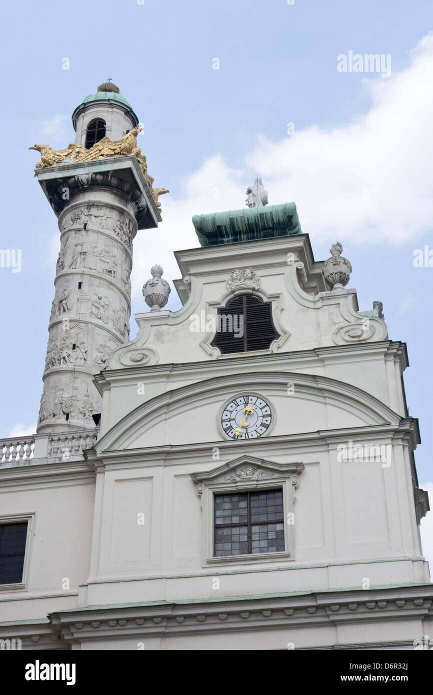 Karlskirche, bell tower and column Stock Photo - Alamy