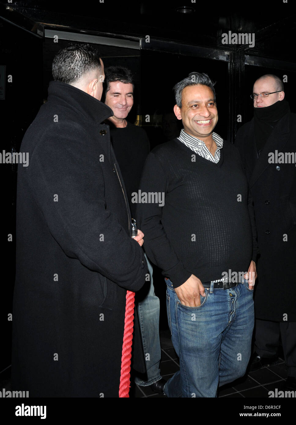 Simon Cowell and journalist Rav Singh leave Stringfellows club London ...