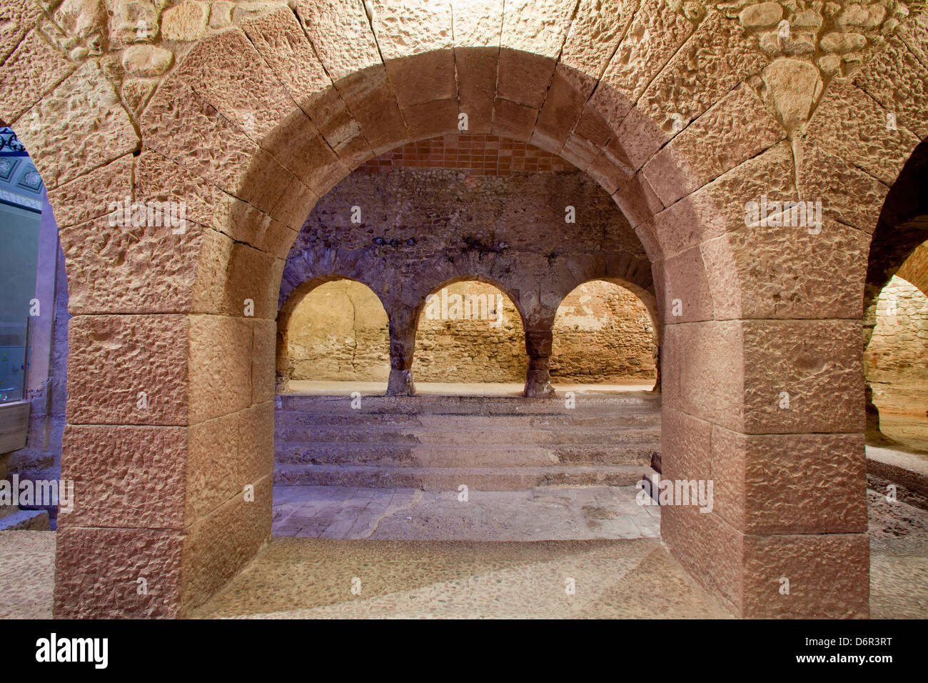Roman thermal baths in Caldes de Montbui, Barcelona, Spain Stock Photo ...