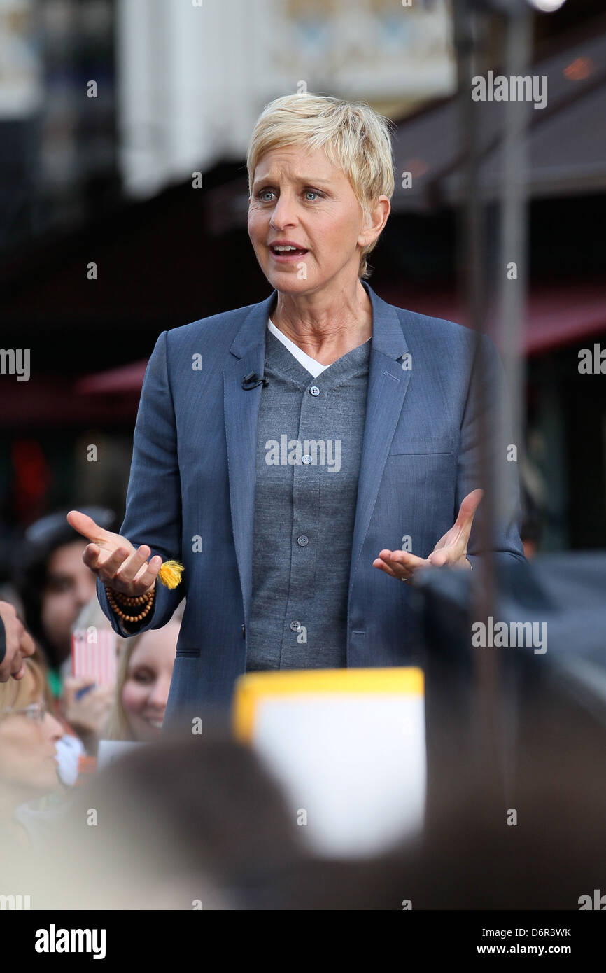Ellen DeGeneres at The Grove to film an appearance for the ...