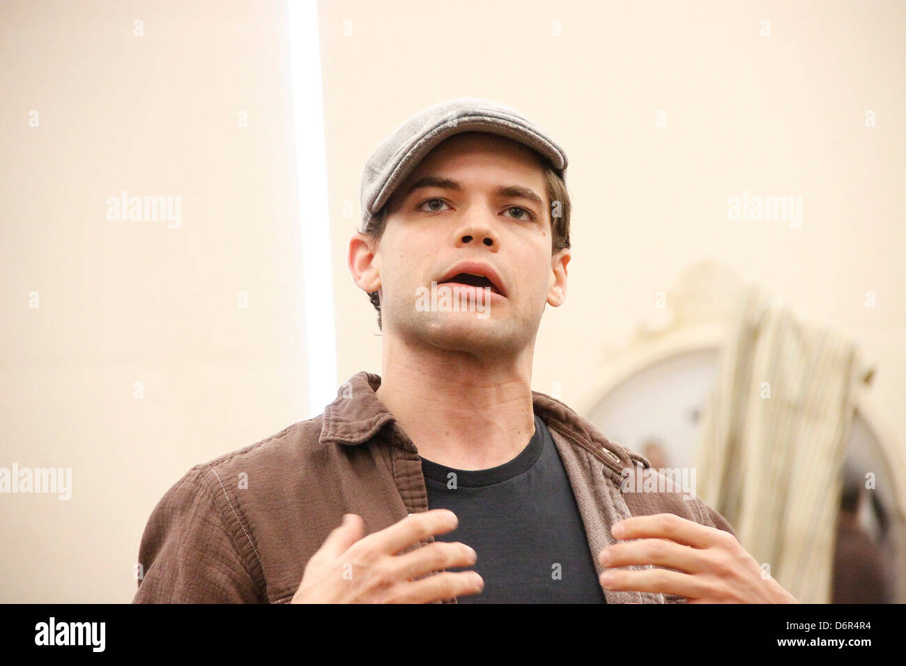 Jeremy Jordan Photo call and rehearsal for the Broadway musical ...
