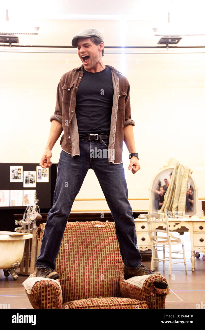 Jeremy Jordan Photo call and rehearsal for the Broadway musical ...