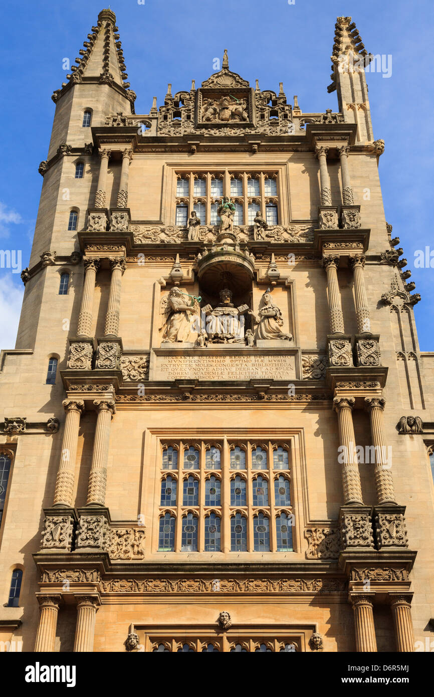 Bodleian Library "Tower of the Five Orders" from Old Schools Quadrangle ...