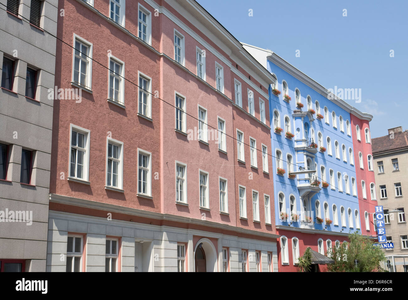 Colourful houses in Vienna Stock Photo - Alamy
