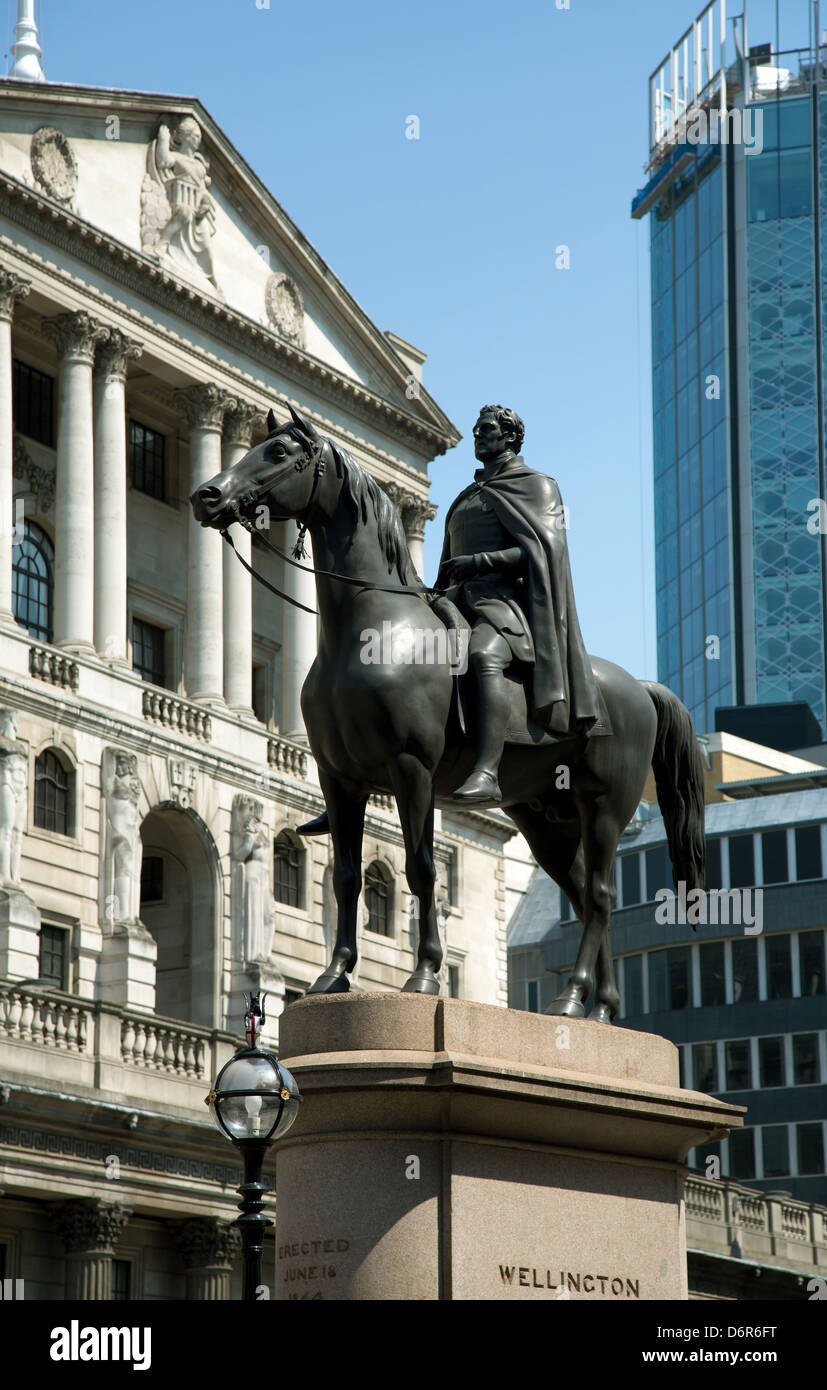 London, United Kingdom, equestrian statue of the Duke of Wellington ...