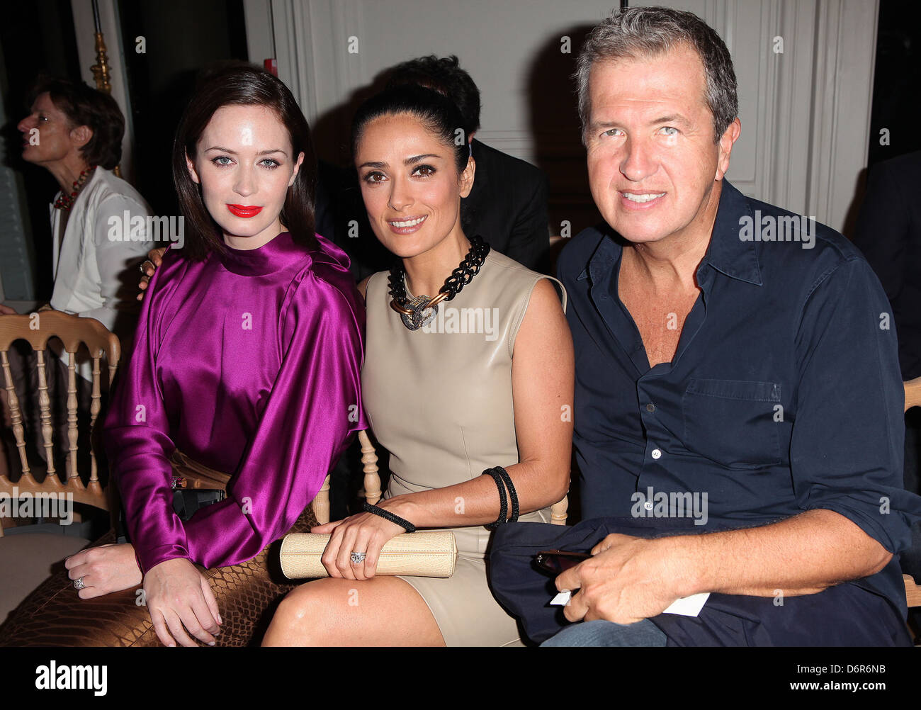 Emily Blunt, Salma Hayek, Mario Testino Paris Fashion Week Spring ...