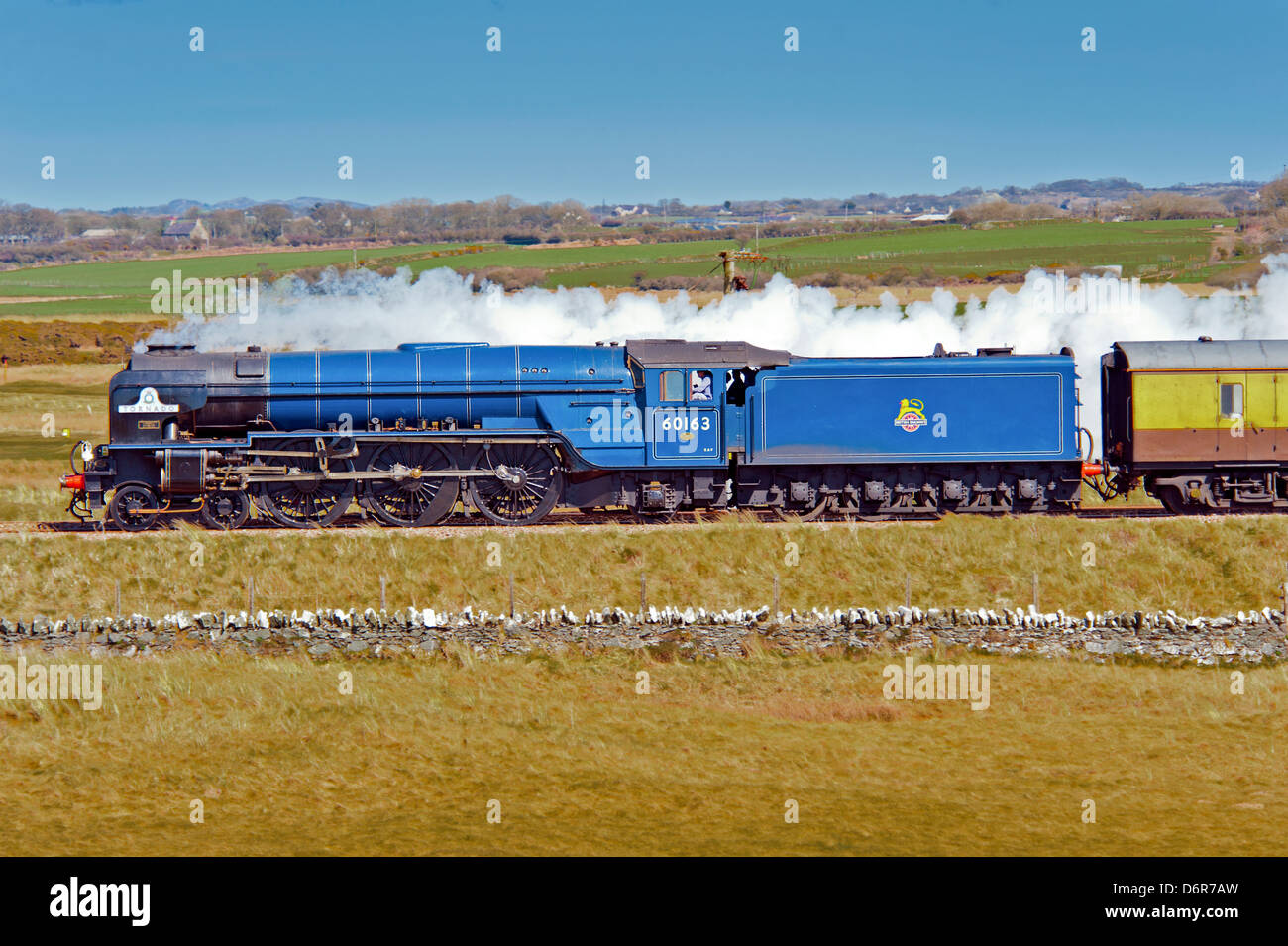 Tornado 60163 Steam Engine Going through Rhosneiger Anglesey North ...