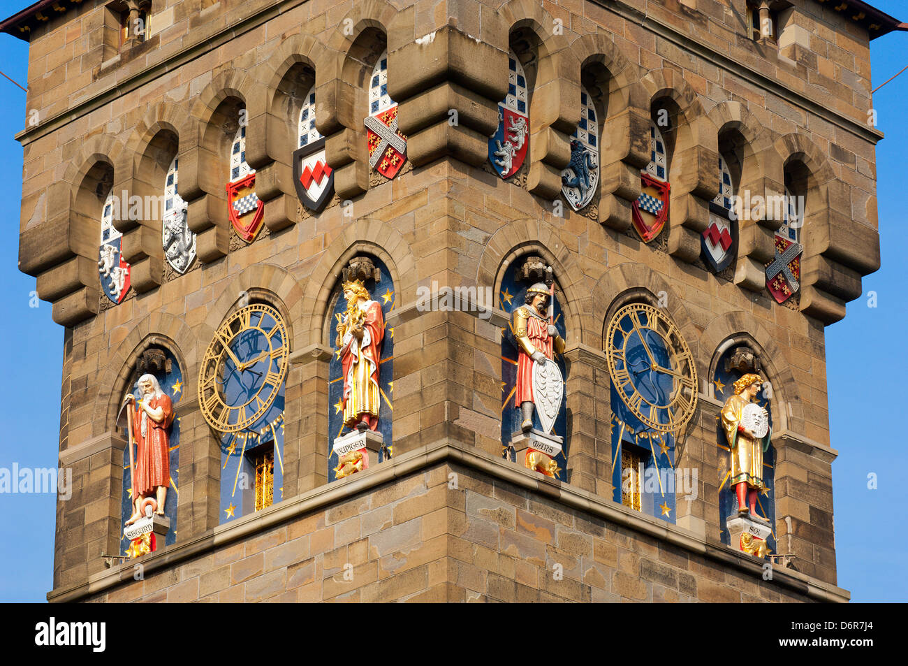 Cardiff castle clock tower hi-res stock photography and images - Alamy