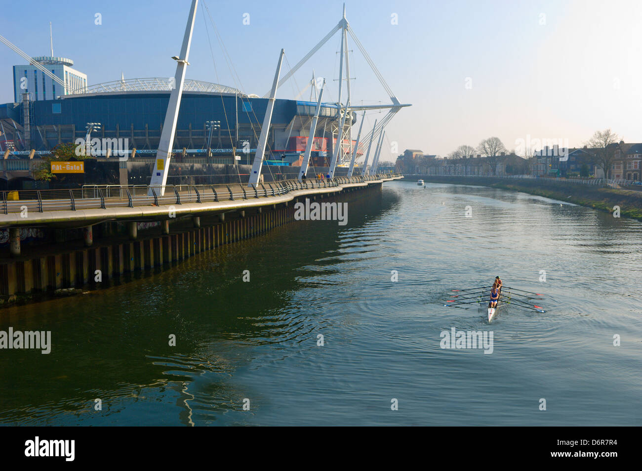 Millenium Stadium and The River Taff, Cardiff,Glamorgan, Wales, UK ...