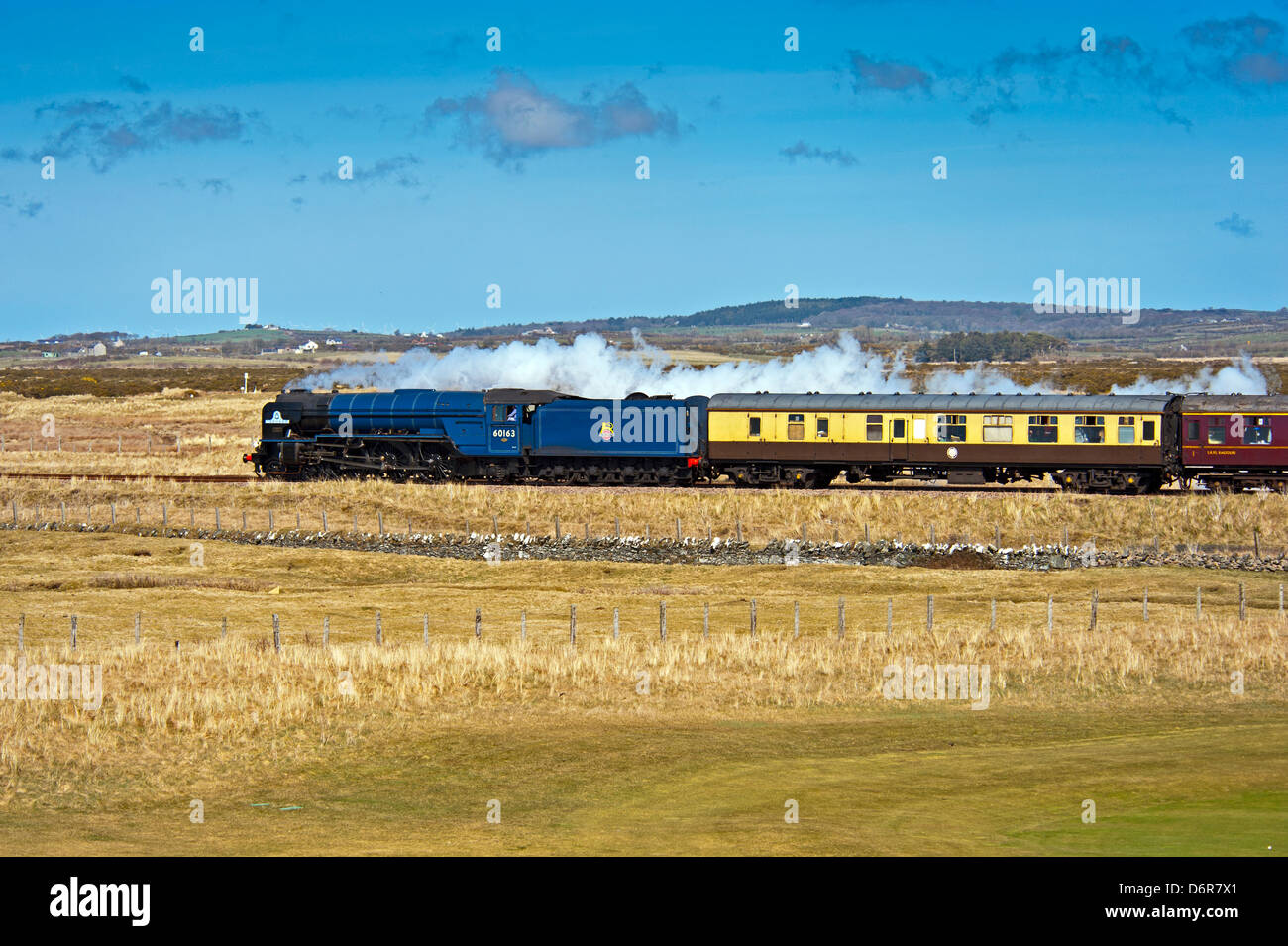 Tornado 60163 Steam Engine Going through Rhosneiger Anglesey North ...