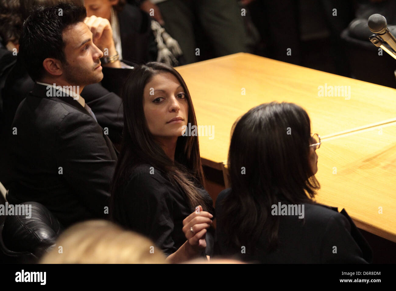 Meredith Kercher's sister Stephanie Kercher listens to the verdict in ...