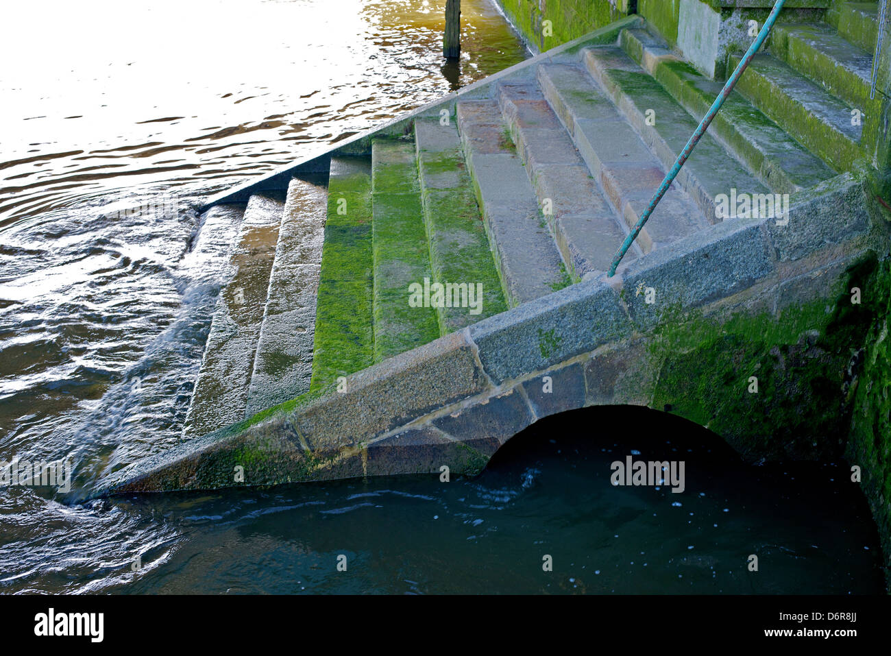 Steps leading down to the River Thames from the Embankment in Central ...