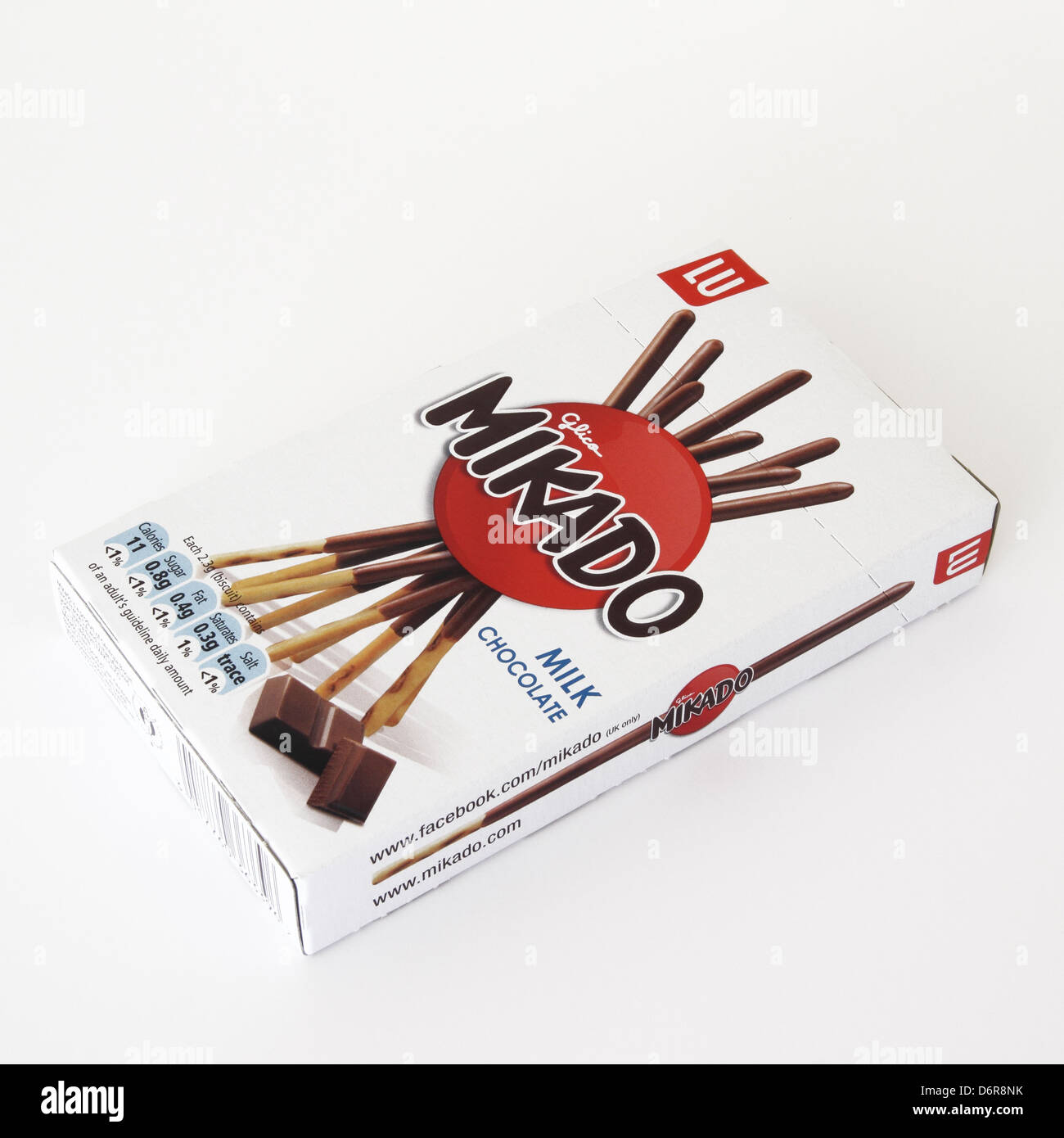 Glico Mikado Milk Chocolate Snack Food On A White Background Stock ...