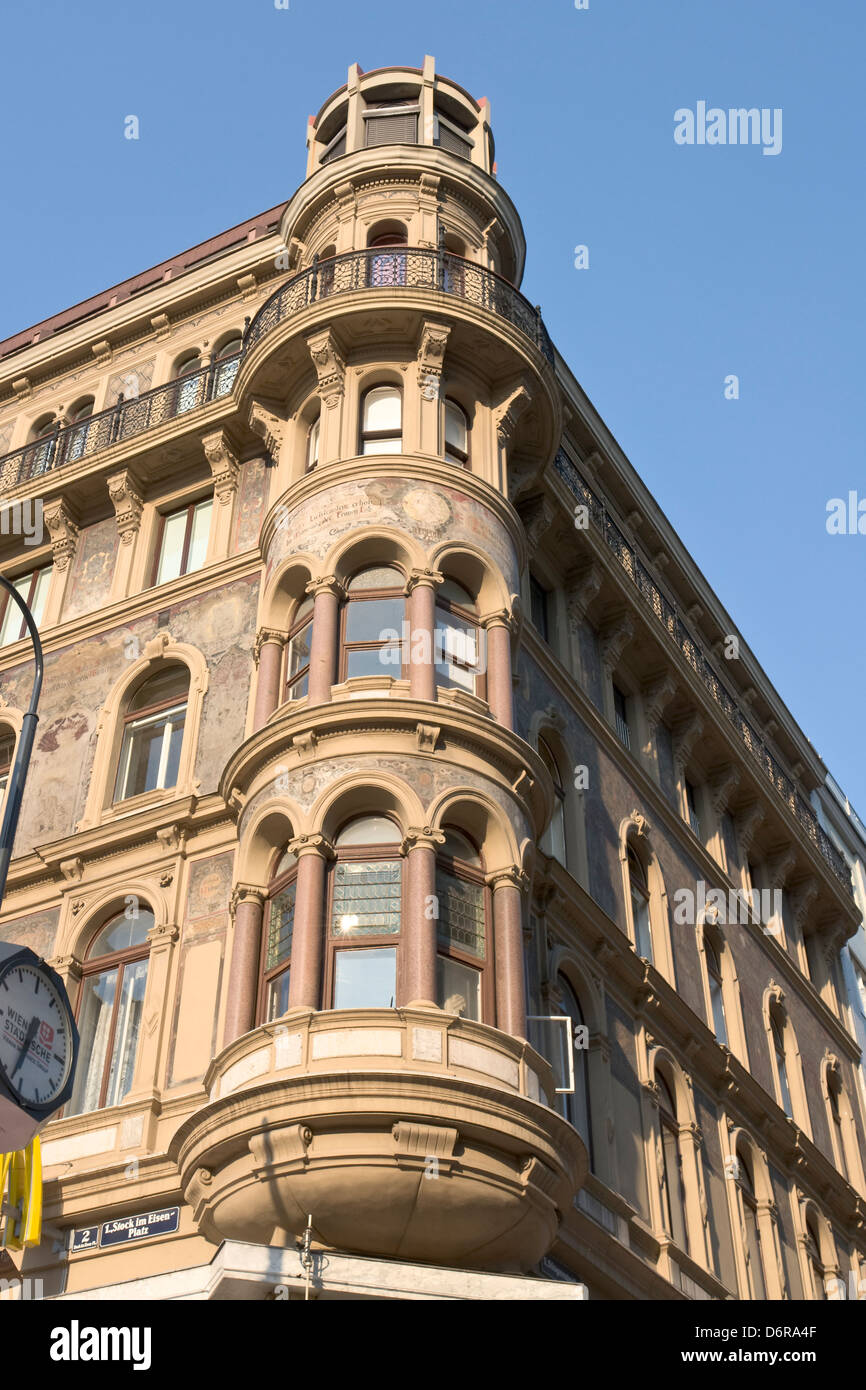 Corner turret on historicist building in Vienna Stock Photo - Alamy