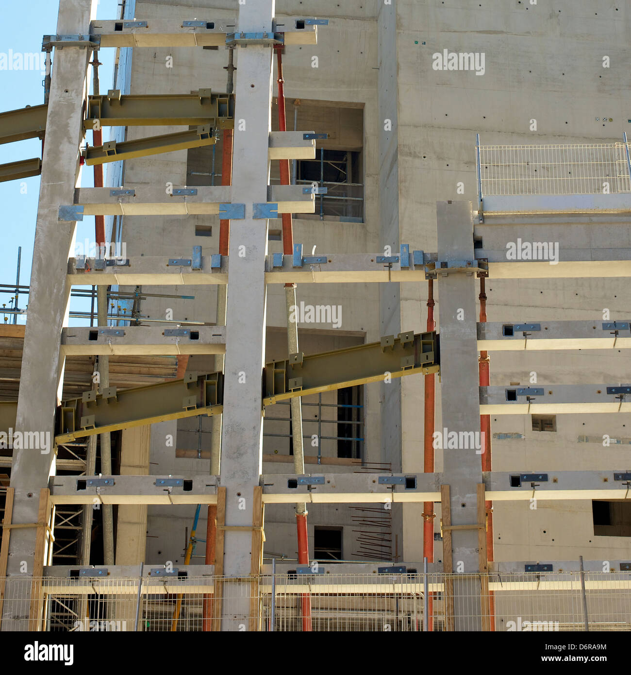 A London office block building site tower block under construction ...