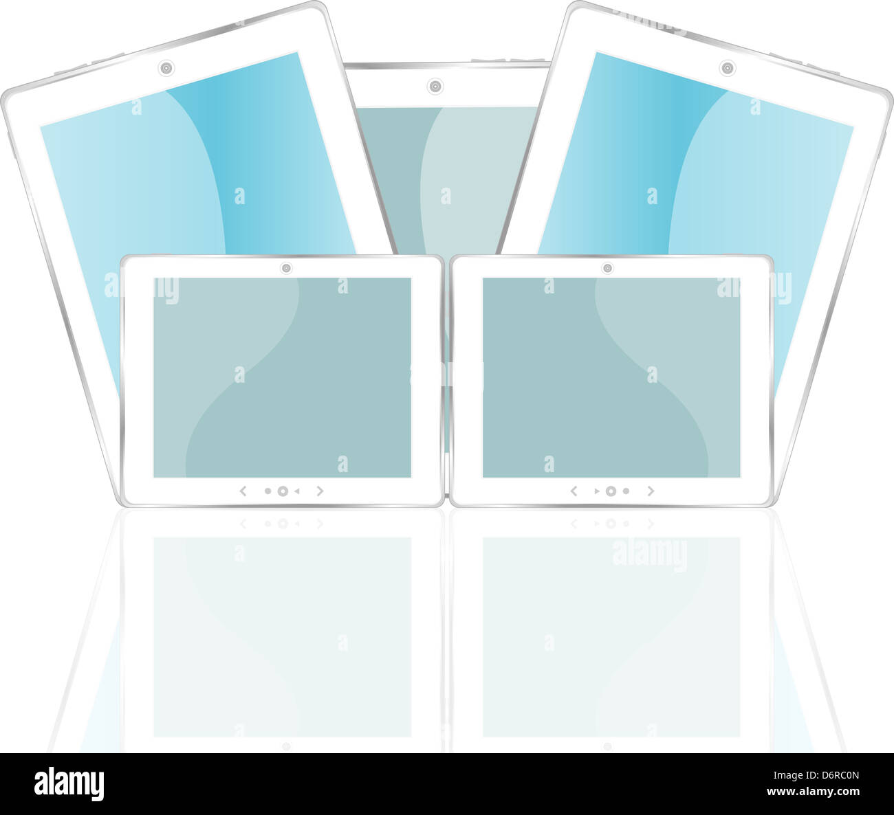 white glossy tablet pc isolated on white reflective background Stock ...