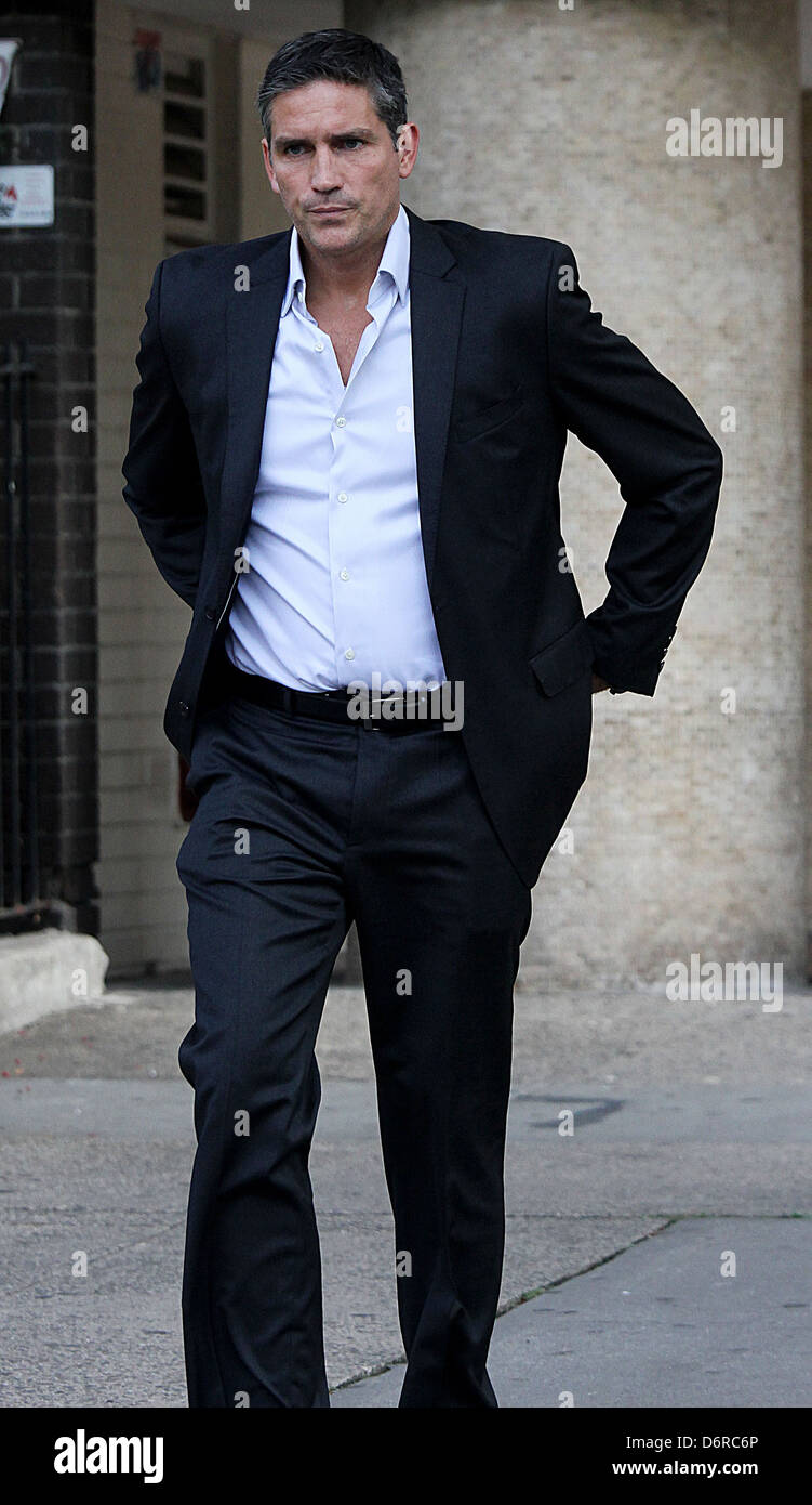 James Caviezel filming on the set of the new TV show 'Person of ...