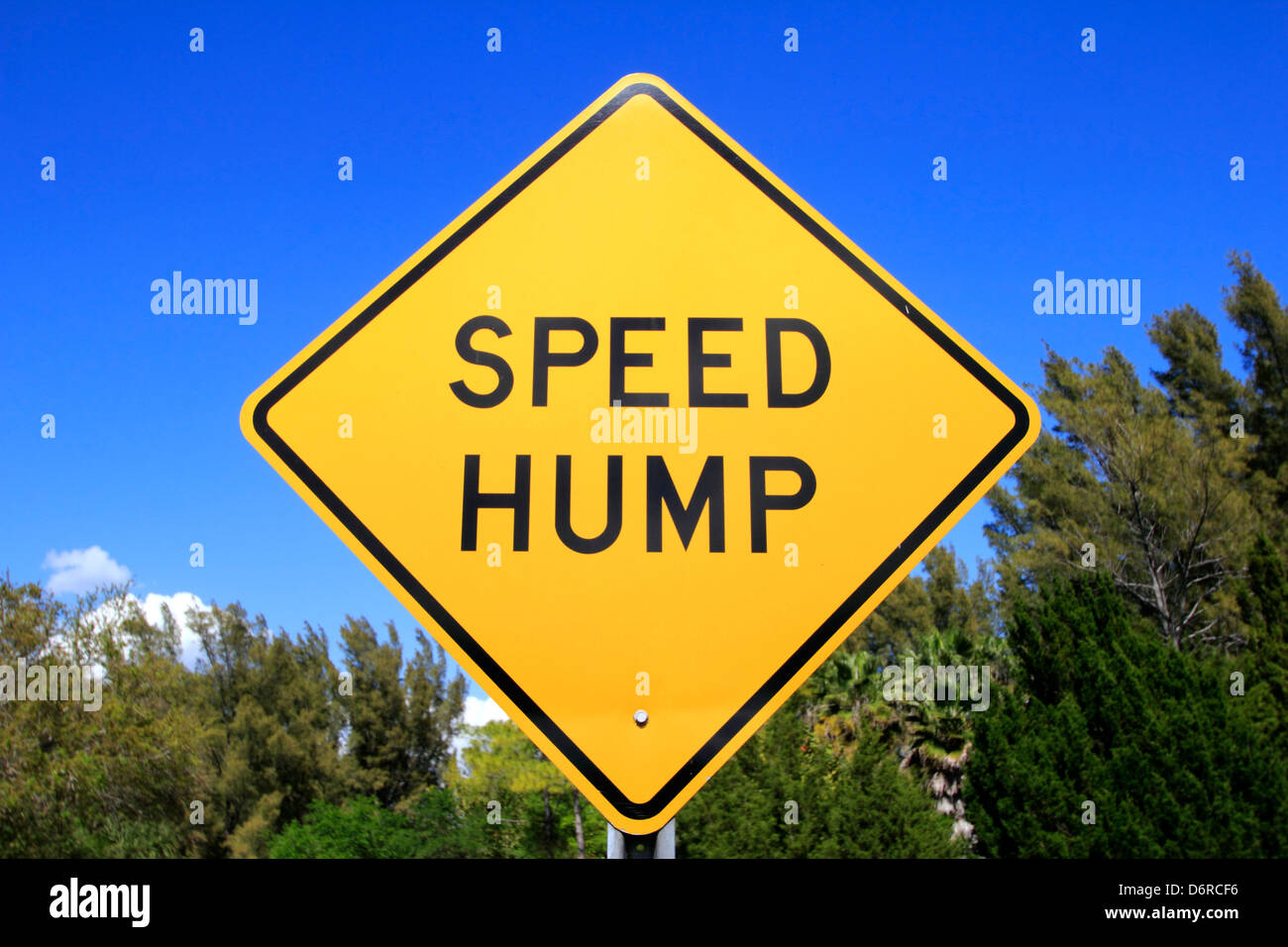 Speed hump highway sign, Clearwater, Florida, USA Stock Photo - Alamy
