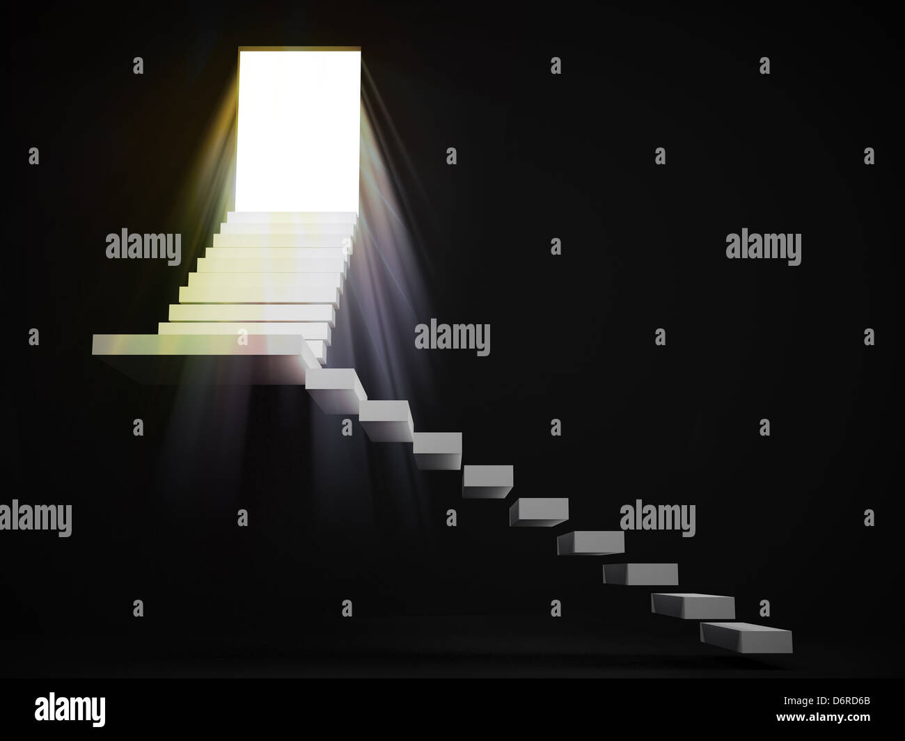 Dark room white stairway exit hi-res stock photography and images - Alamy