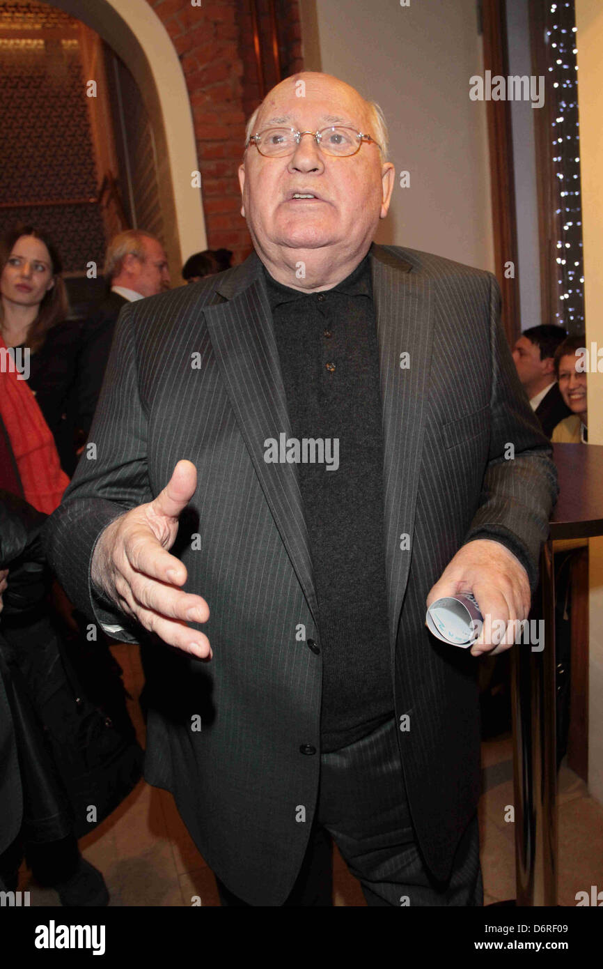 Mikhail Gorbachev attending the film premiere of 'The Confidential ...