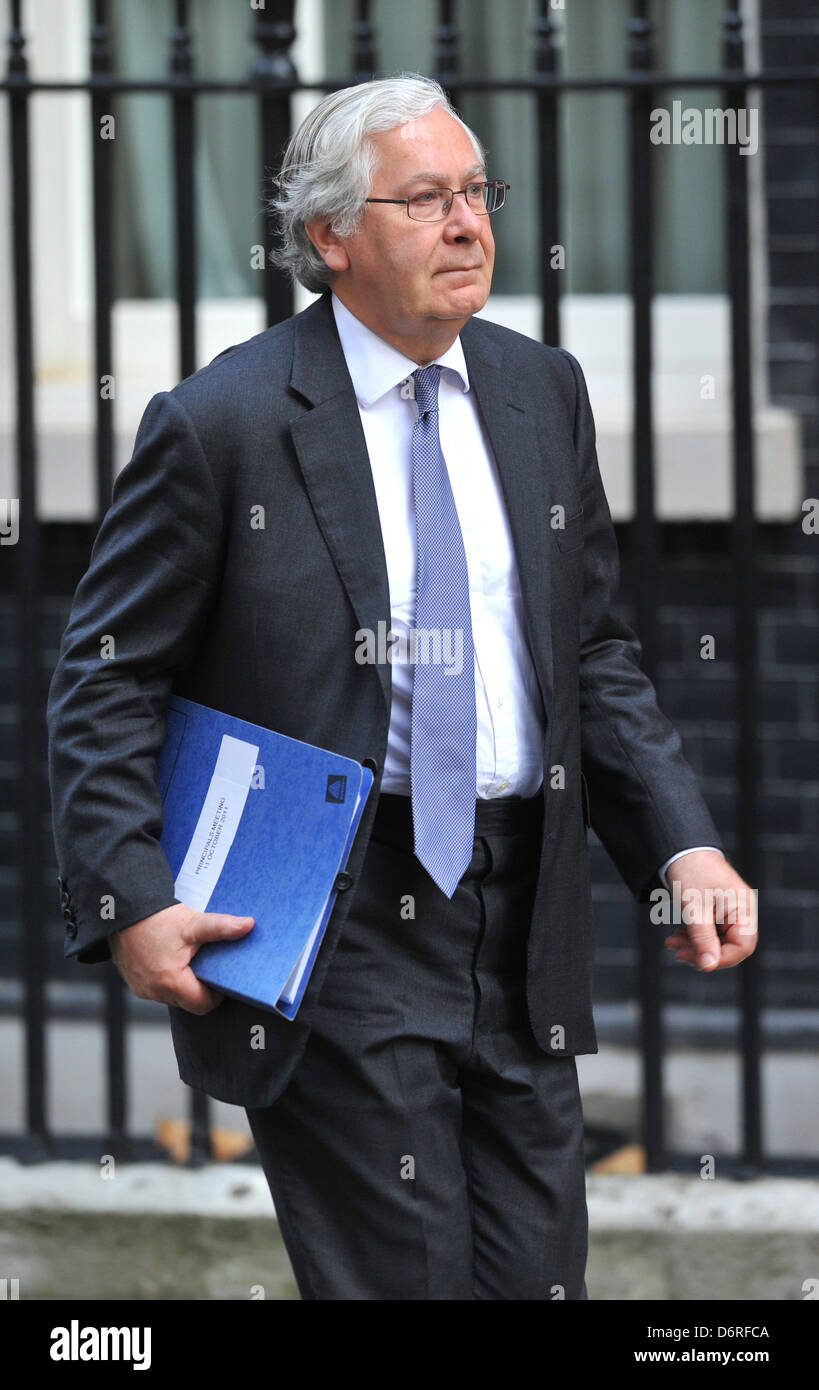 The Governor of the Bank of England Mervyn King leaving 10 Downing ...
