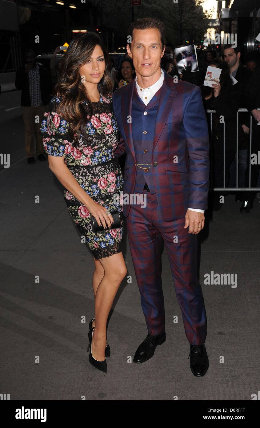 New York, USA. 21st April, 2013. Camila Alves, Matthew McConaughey at ...