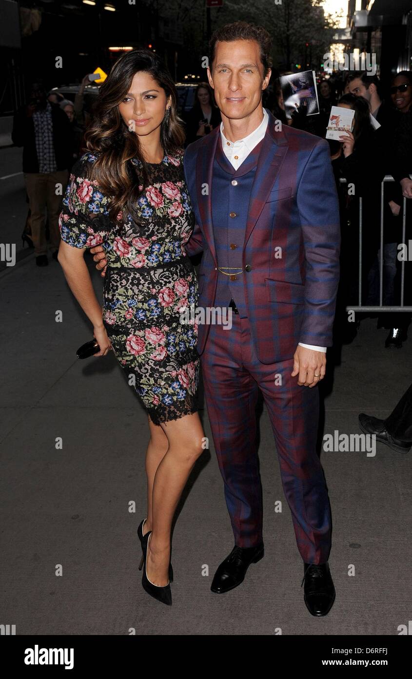 New York, USA. 21st April, 2013. Camila Alves, Matthew McConaughey at ...