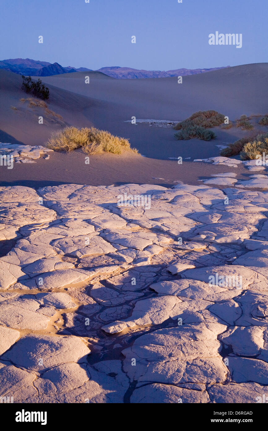 Dried mud in the Mesquite Flat Sand Dunes, Death Valley National Park ...
