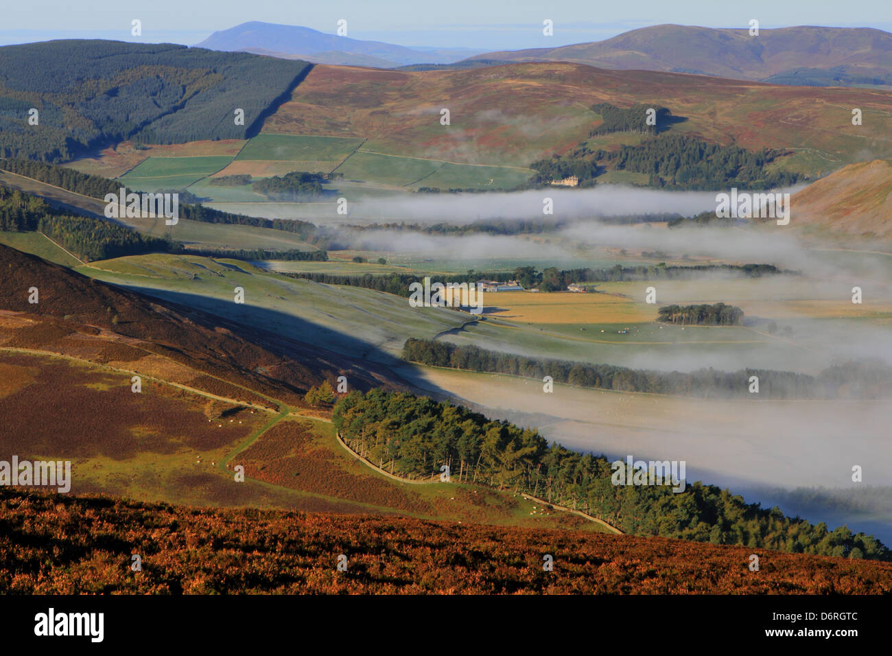 Autumnal Mist over Cademuir & Manor Valley in the Scottish Borders ...