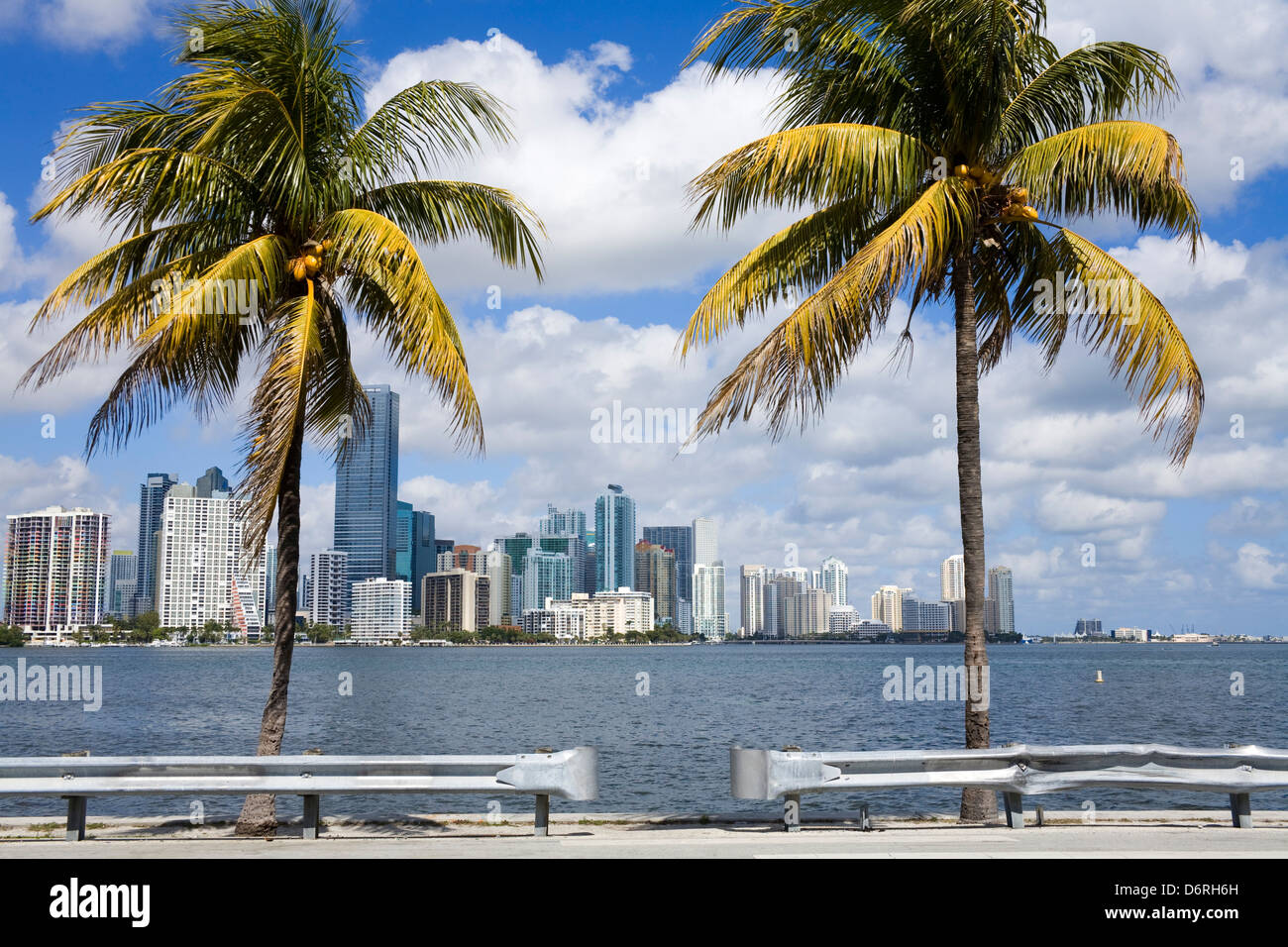Miami skyline viewed from Key Biscayne, Miami, Florida, USA Stock Photo ...