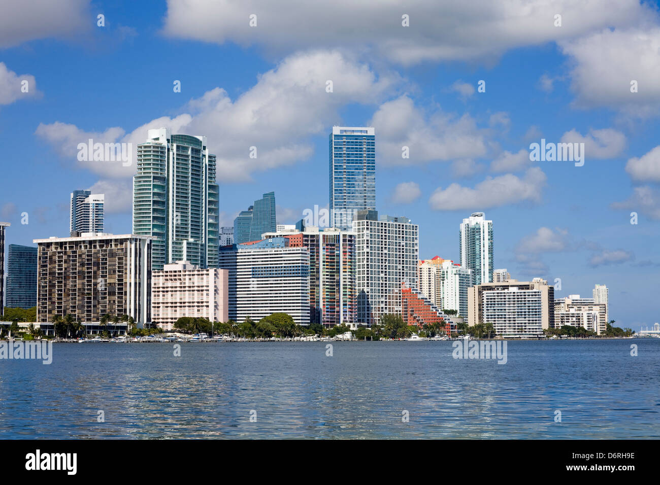 Miami skyline viewed from Key Biscayne, Miami, Florida, USA Stock Photo ...
