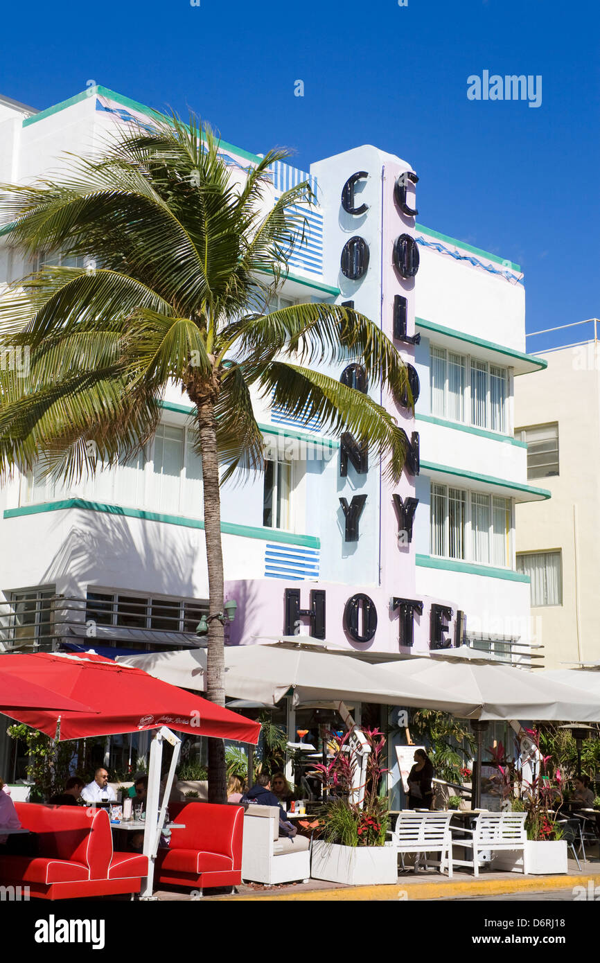 Colony Hotel on South Beach, City of Miami Beach, Florida, USA Stock ...
