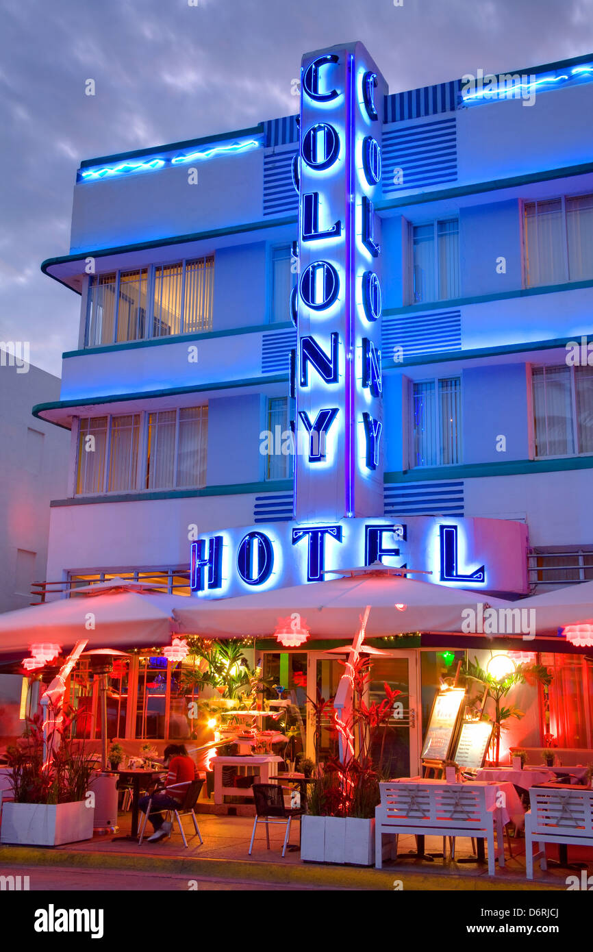 Colony Hotel on Ocean Drive, South Beach, City of Miami Beach, Florida ...