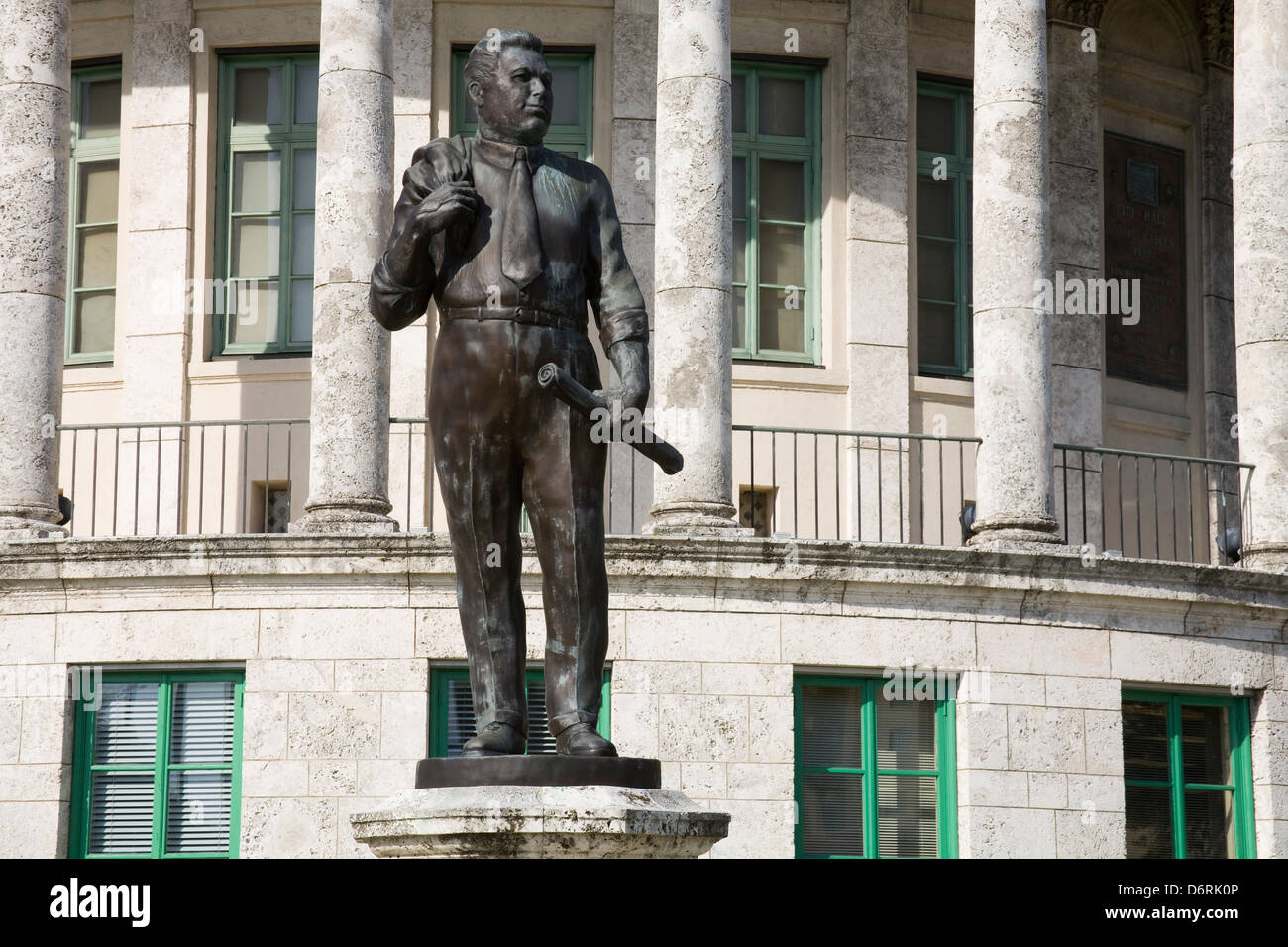 George Merrick statue outside Coral Gables City Hall, Miami, Florida ...