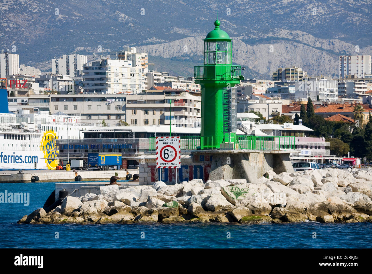 Breakwater lighthouse, Split, Croatia, Europe Stock Photo - Alamy