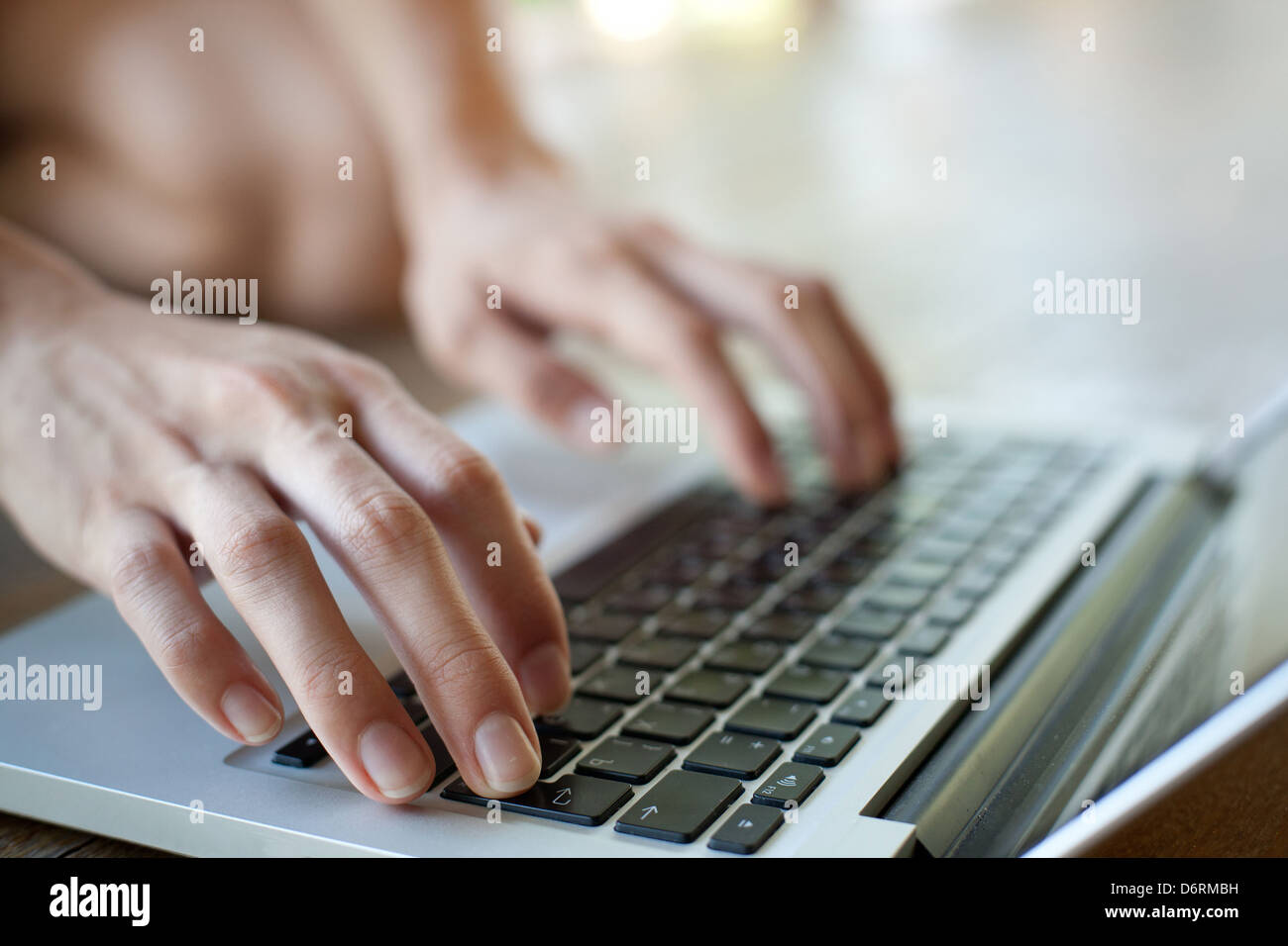work with laptop, female hands Stock Photo - Alamy