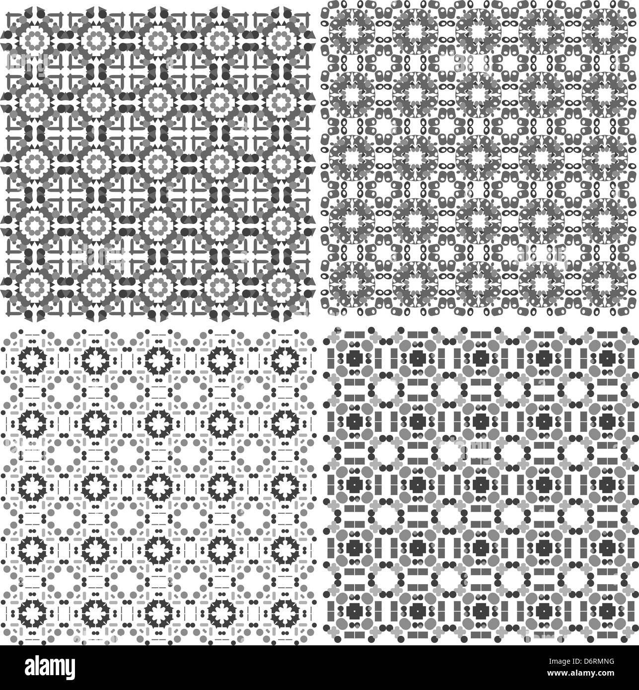 monochrome geometric seamless patterns set. backgrounds Stock Photo - Alamy