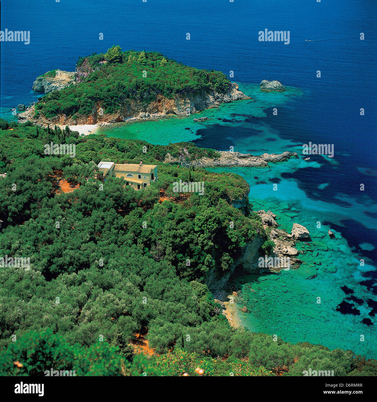 Greece, Ionian Sea, Corfu, Paleokastritsa, Sea coast Stock Photo - Alamy