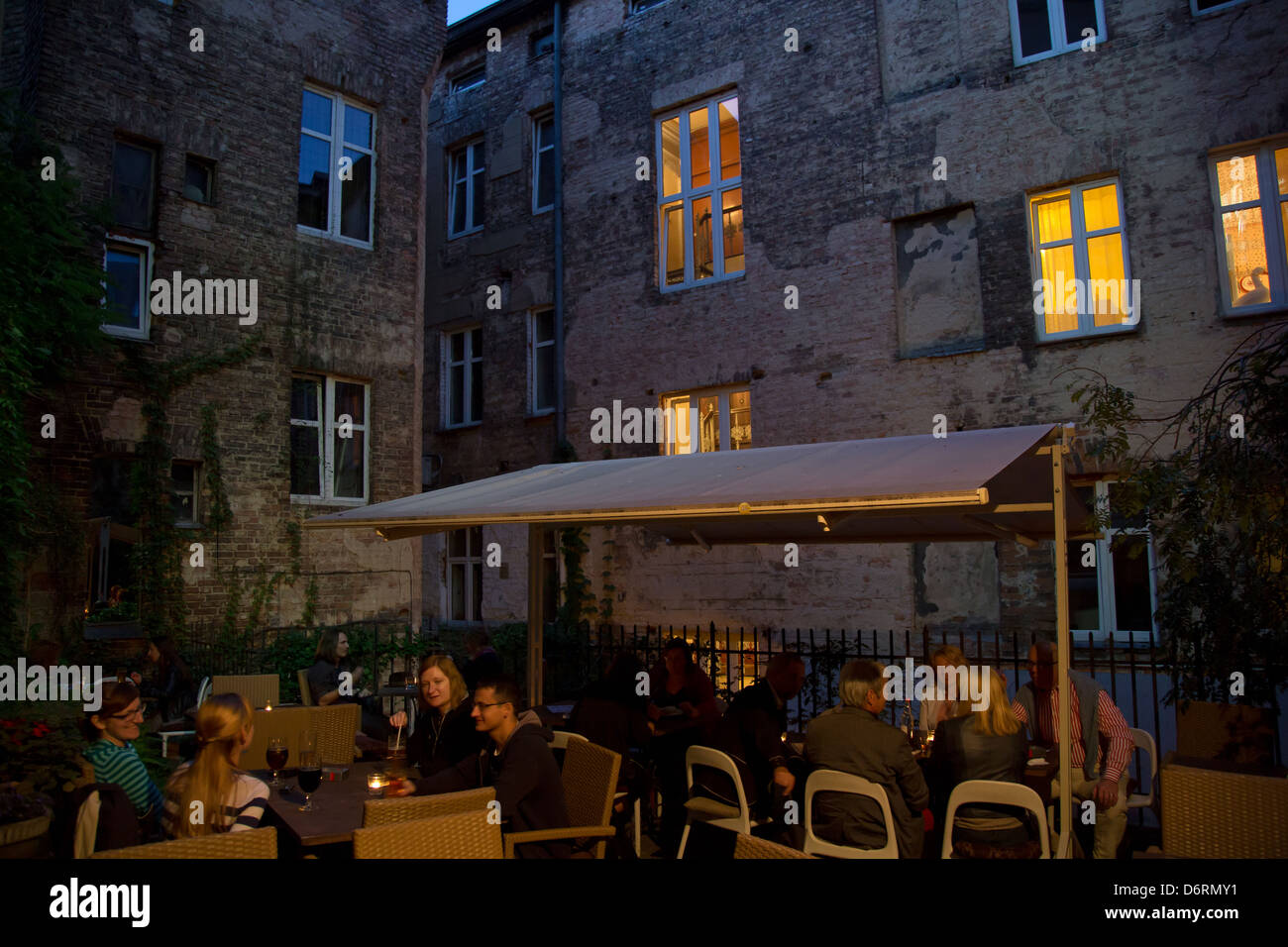 Poznan, Poland, the beer garden of the pub scene DRAGON Stock Photo - Alamy
