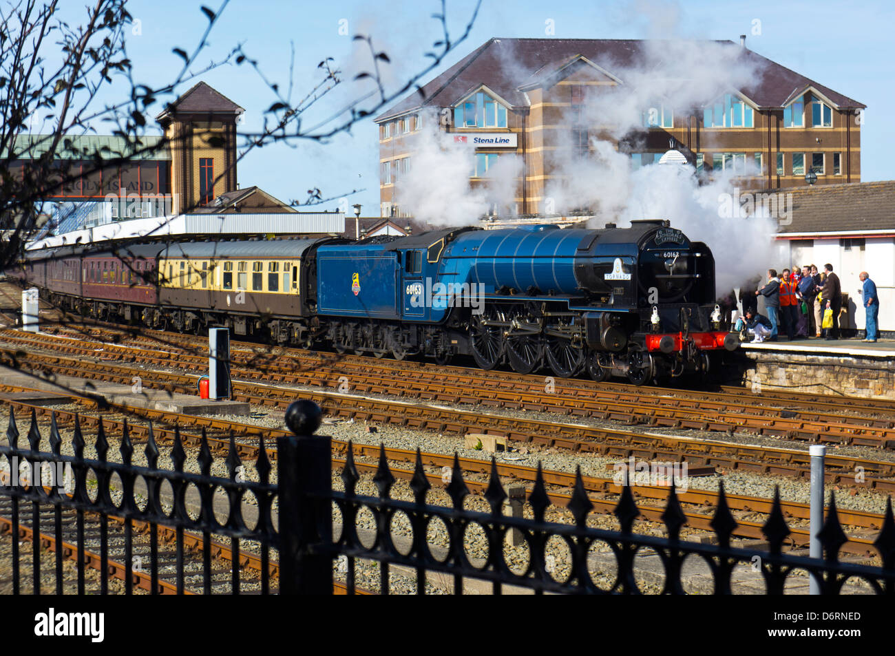 Tornado 60163 Steam Engine at Holyhead station Anglesey North Wales Uk ...
