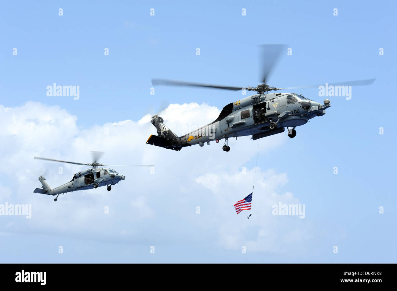 US Navy MH-60R Sea Hawk and MH-60S Knight Hawk helicopters from the ...