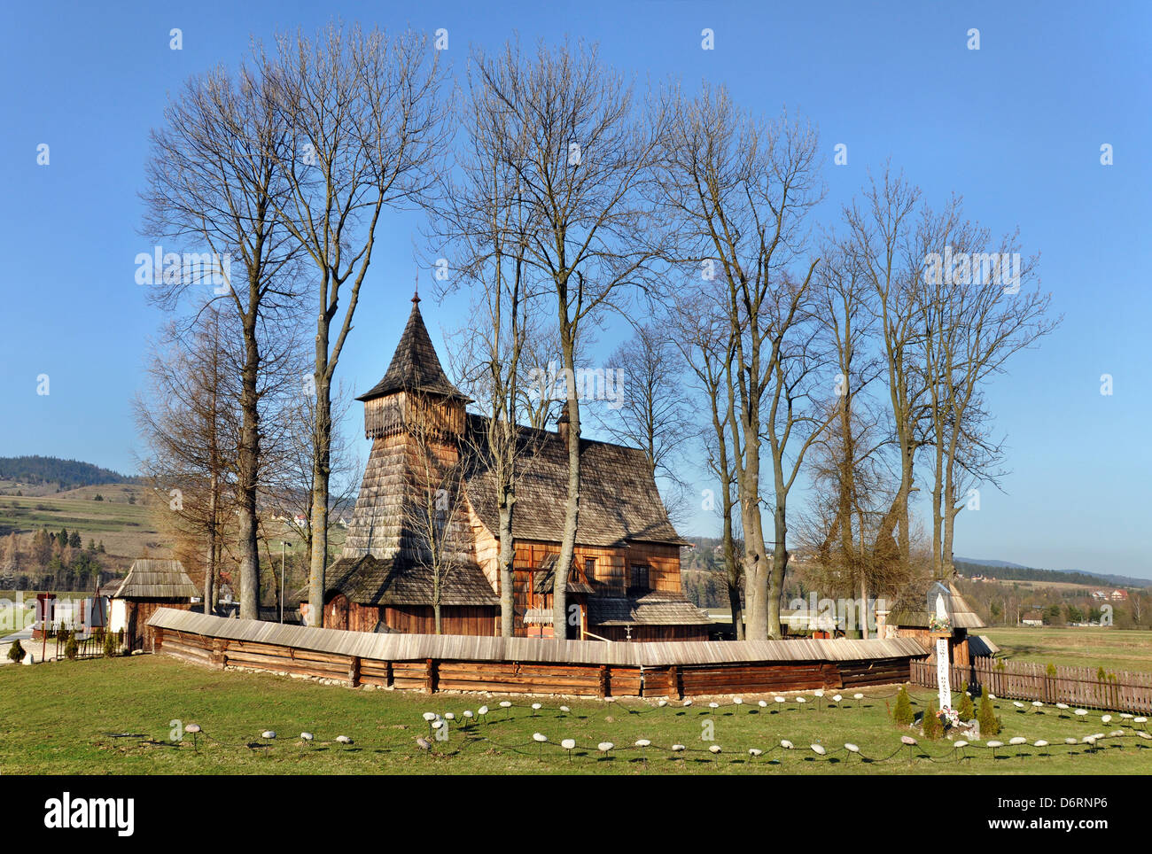 Old Gothic wooden church of the Saint Archangel Michael in Debno ...