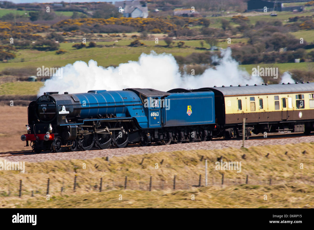 Tornado 60163 Steam Engine Going through Rhosneiger Anglesey North ...