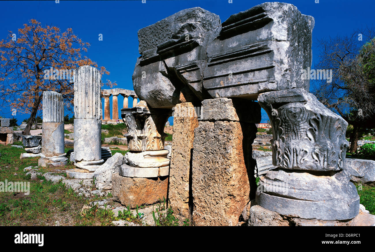 Greece, Peloponissos, Corinthos, Ancient ruins Stock Photo - Alamy