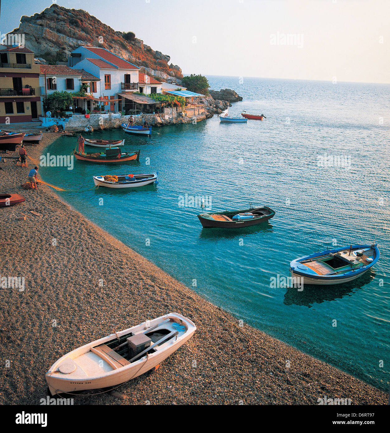 Greece, Samos island, Fishing village Stock Photo - Alamy