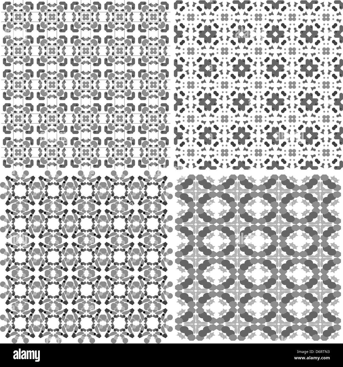 Set of black and white geometric seamless patterns Stock Photo - Alamy
