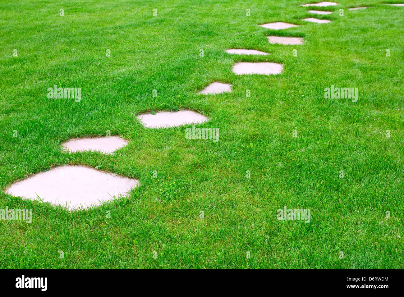 The Stone block walk path in the backyard Stock Photo - Alamy